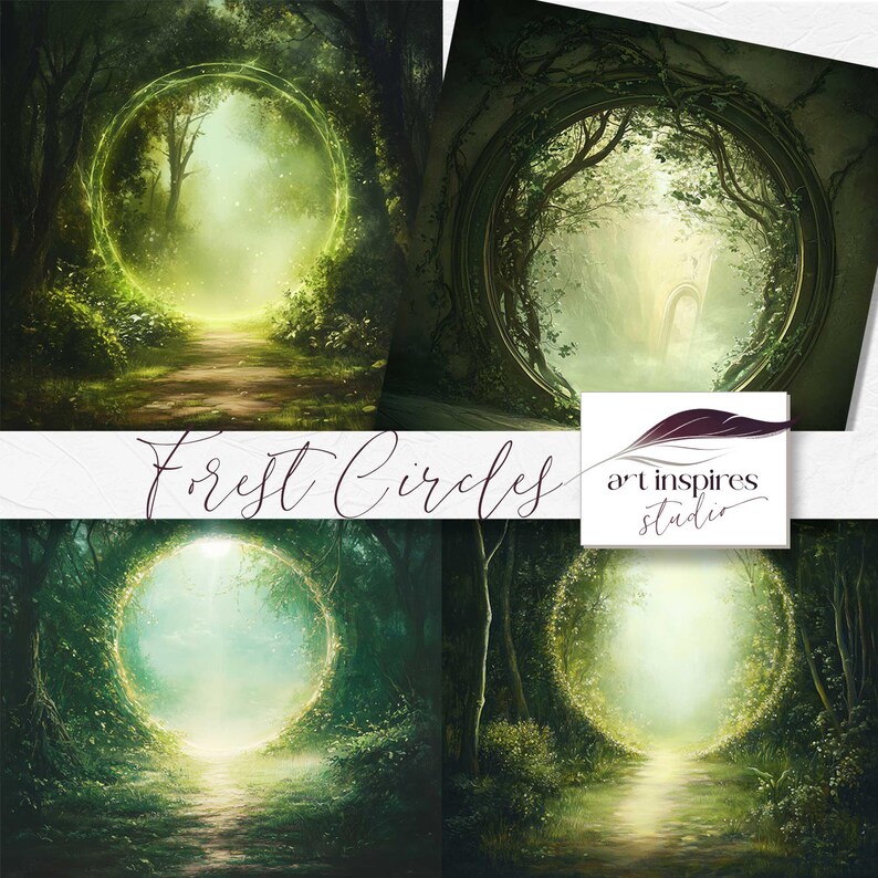 Mystical Enchanted Forest Backdrop, Fantasy Nature Archway, Greenery ...