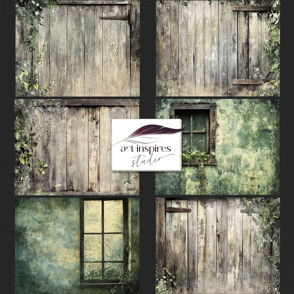 Rustic Garden Walls Digital Art Papers, DOWNLOAD, Vintage Gates, Grunge ...