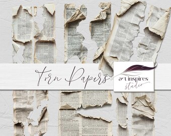 Torn Paper PNG Overlay, Vintage Ripped Newspaper, Isolated Crumpled ...