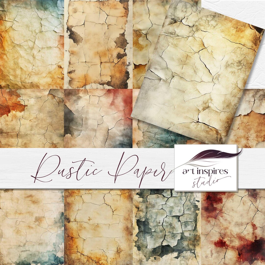 Torn Vintage Paper Textures, Rustic Cracked Page Overlays, Printable ...
