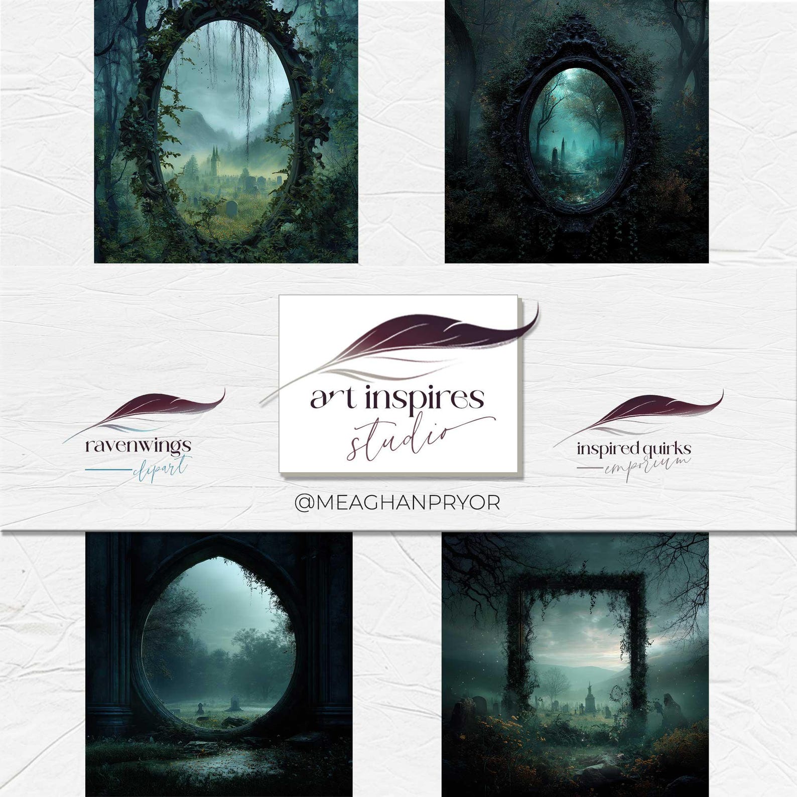 Gothic Cemetery Digital Background, Haunted Forest Church Scene, Dark ...