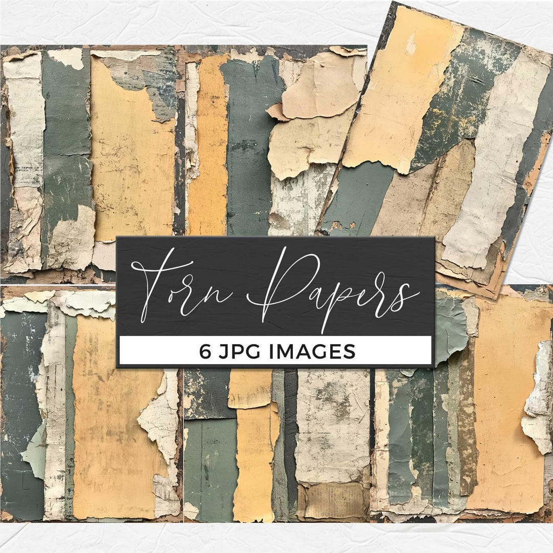 Torn Vintage Paper Textures, Ripped Pages Digital Backdrop, Layered ...