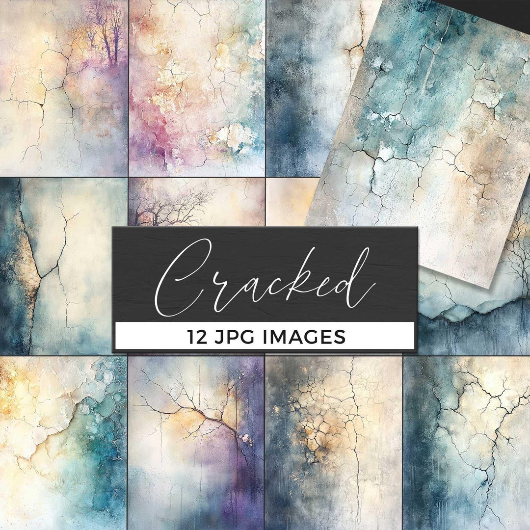 Cracks of Nature Digital Paper, Watercolor Cracked Texture, Nature ...