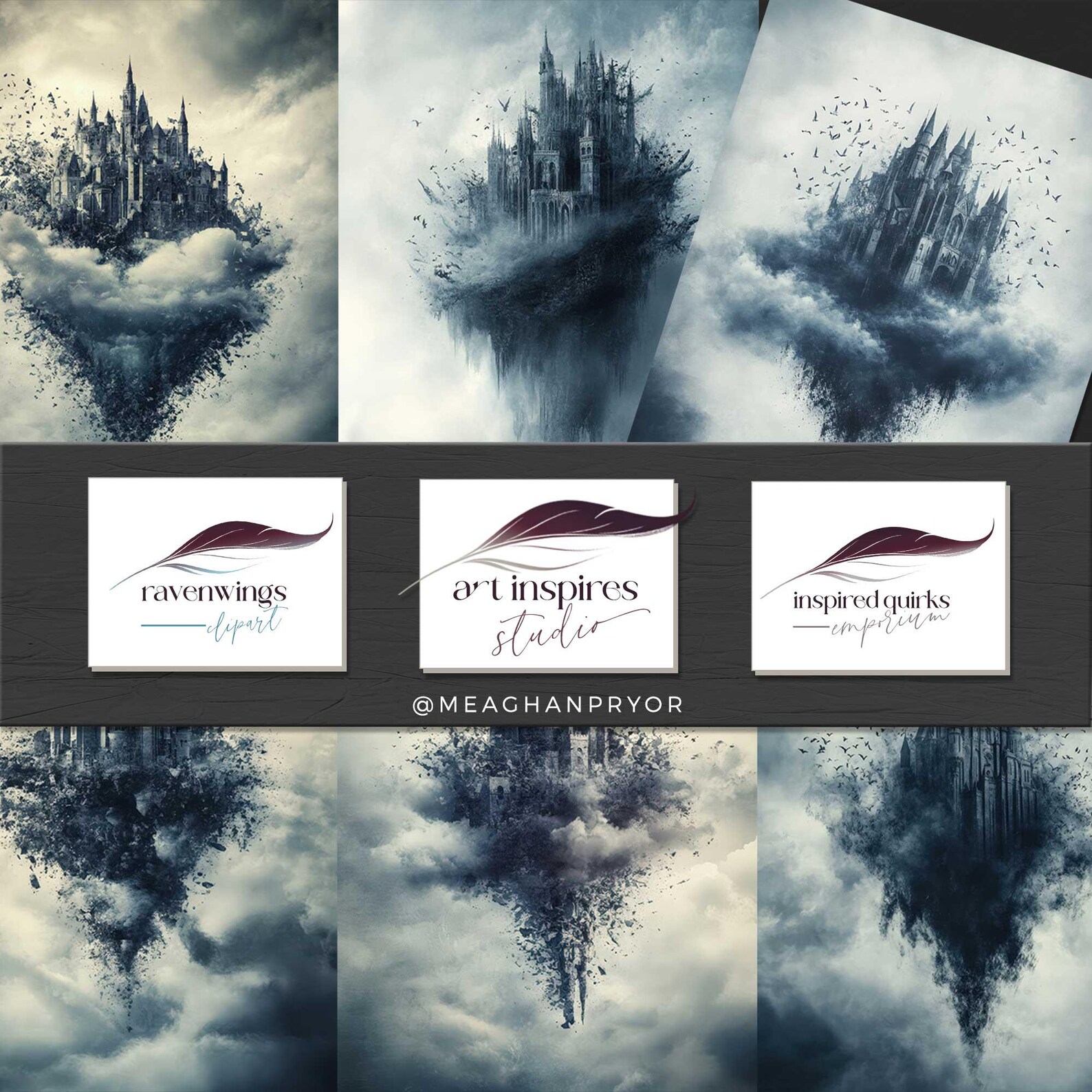 Floating Castle Images, 6 Fantasy Island Backgrounds, Gothic Sky ...
