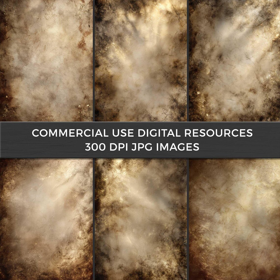 Grunge Papers Pack, 6 Textured Background Jpgs, Vintage Aged Paper ...