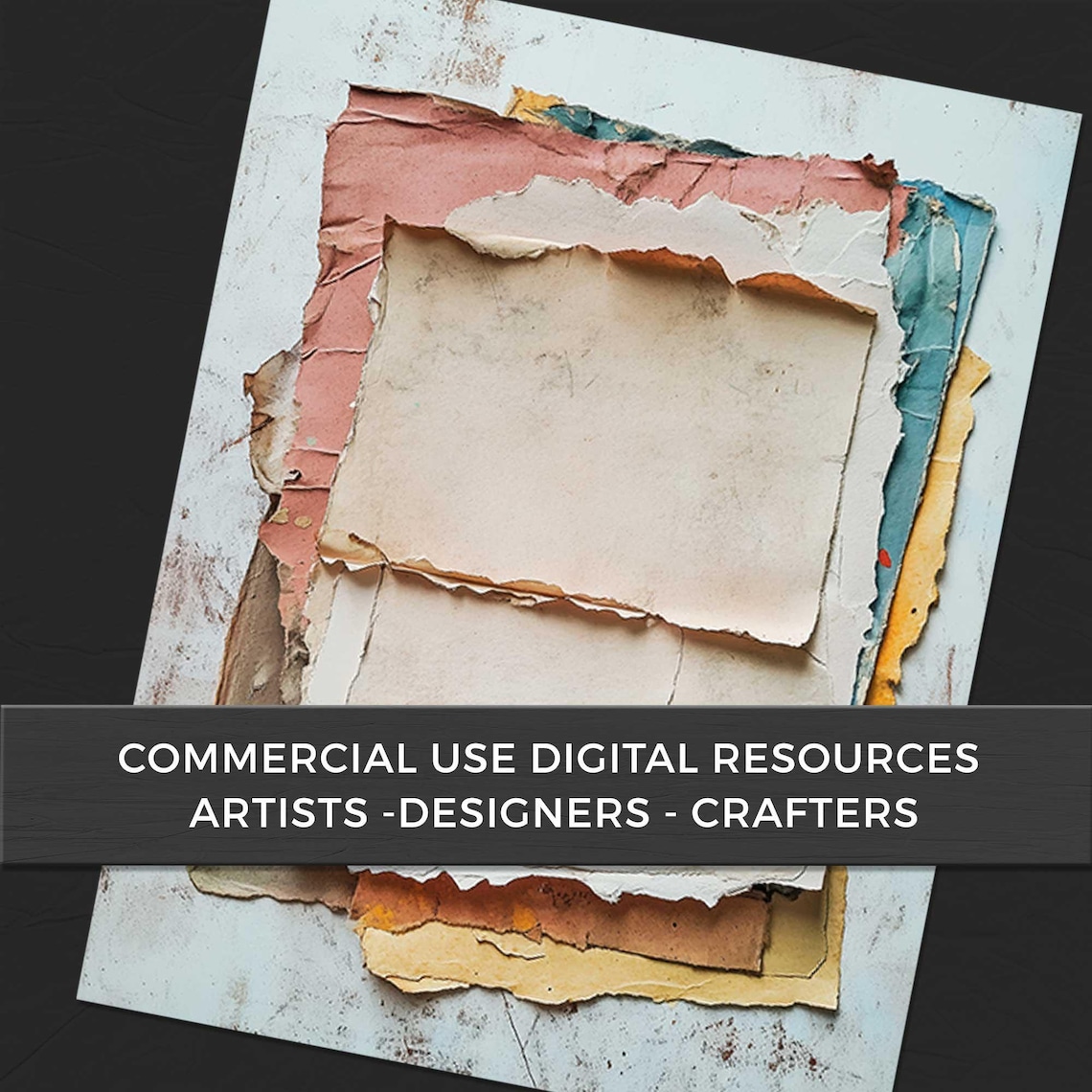 Stacked Vintage Paper Textures, Torn Pages Digital Backdrop, Layered ...