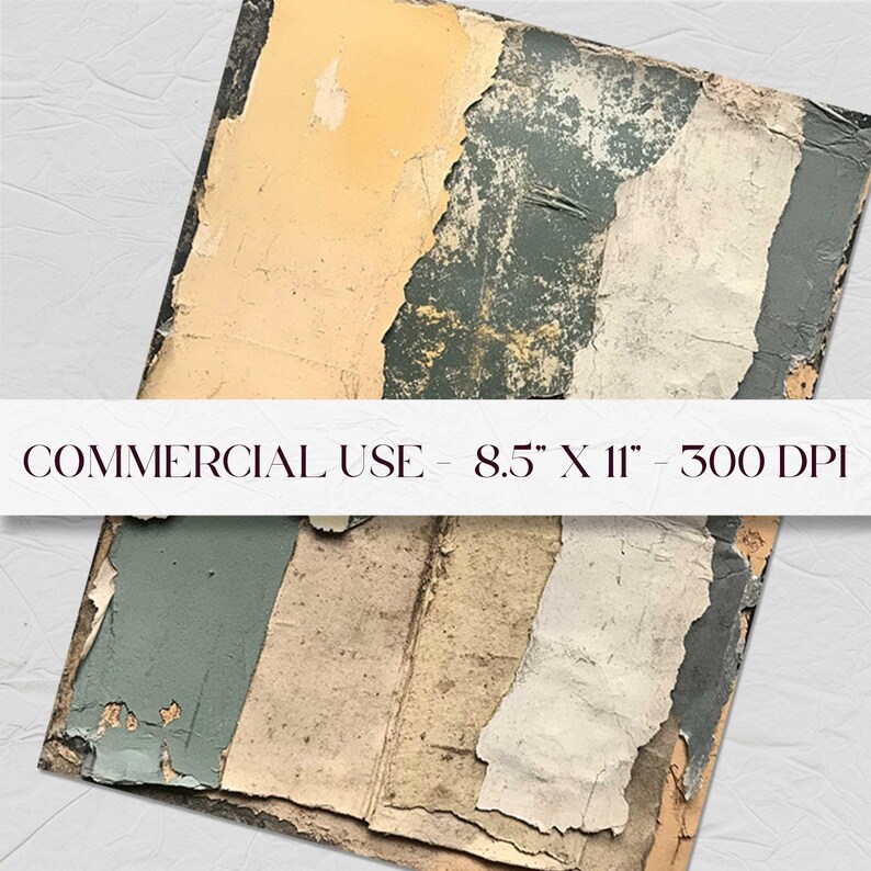 Torn Vintage Paper Textures, Ripped Pages Digital Backdrop, Layered ...