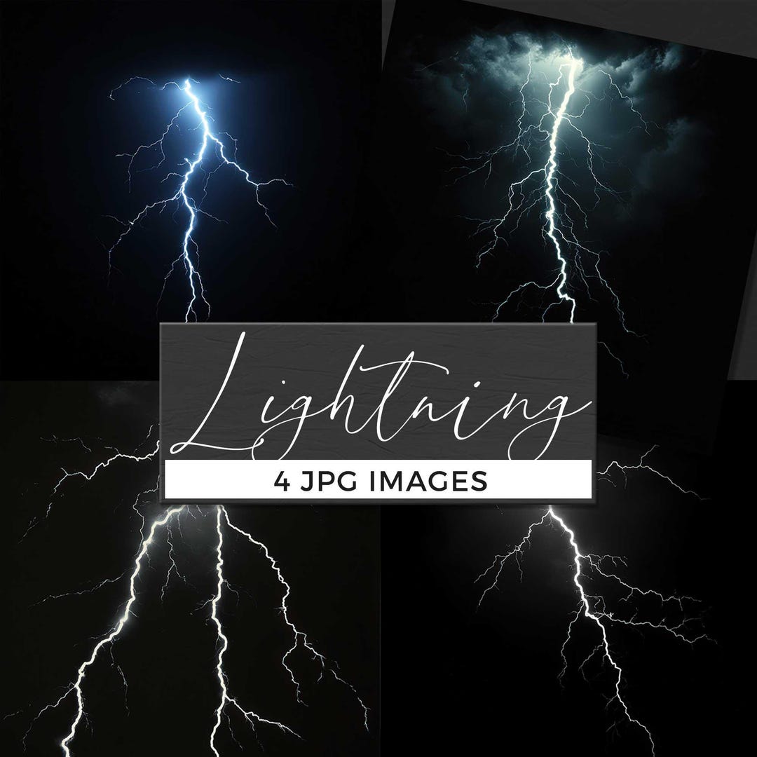 Lightning Backdrop, Storm Digital Background, Night Sky Scene ...