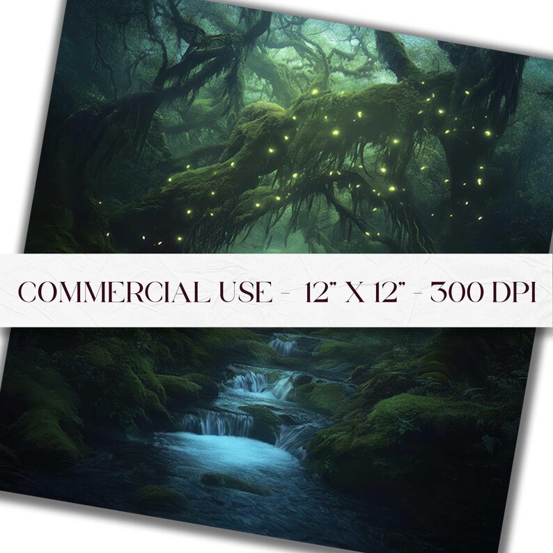 Enchanted Forest Path Digital Background, Fantasy Woodland Scene ...