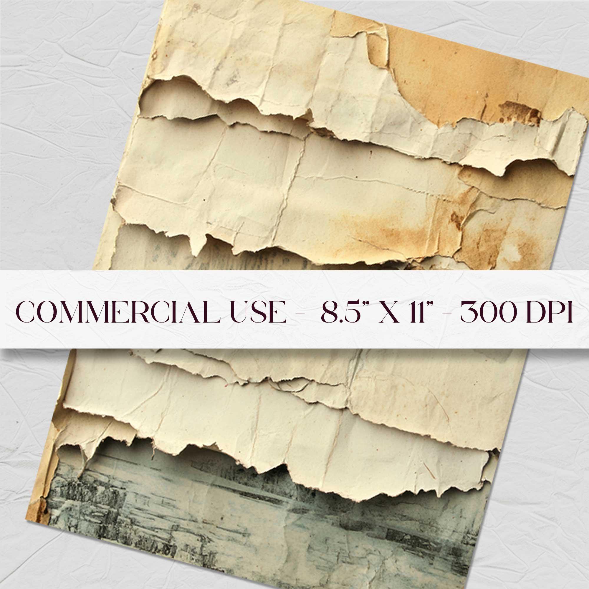 Torn Vintage Paper Textures, Ripped Pages Digital Backdrop, Layered ...