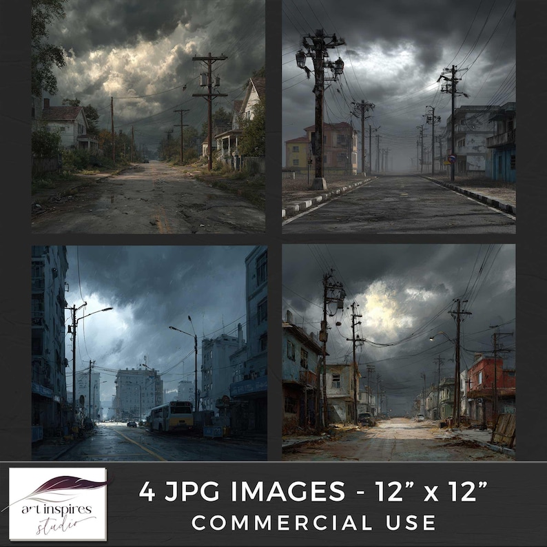 Moody Street Scene Digital Backdrop, Atmospheric Design, Storytelling ...