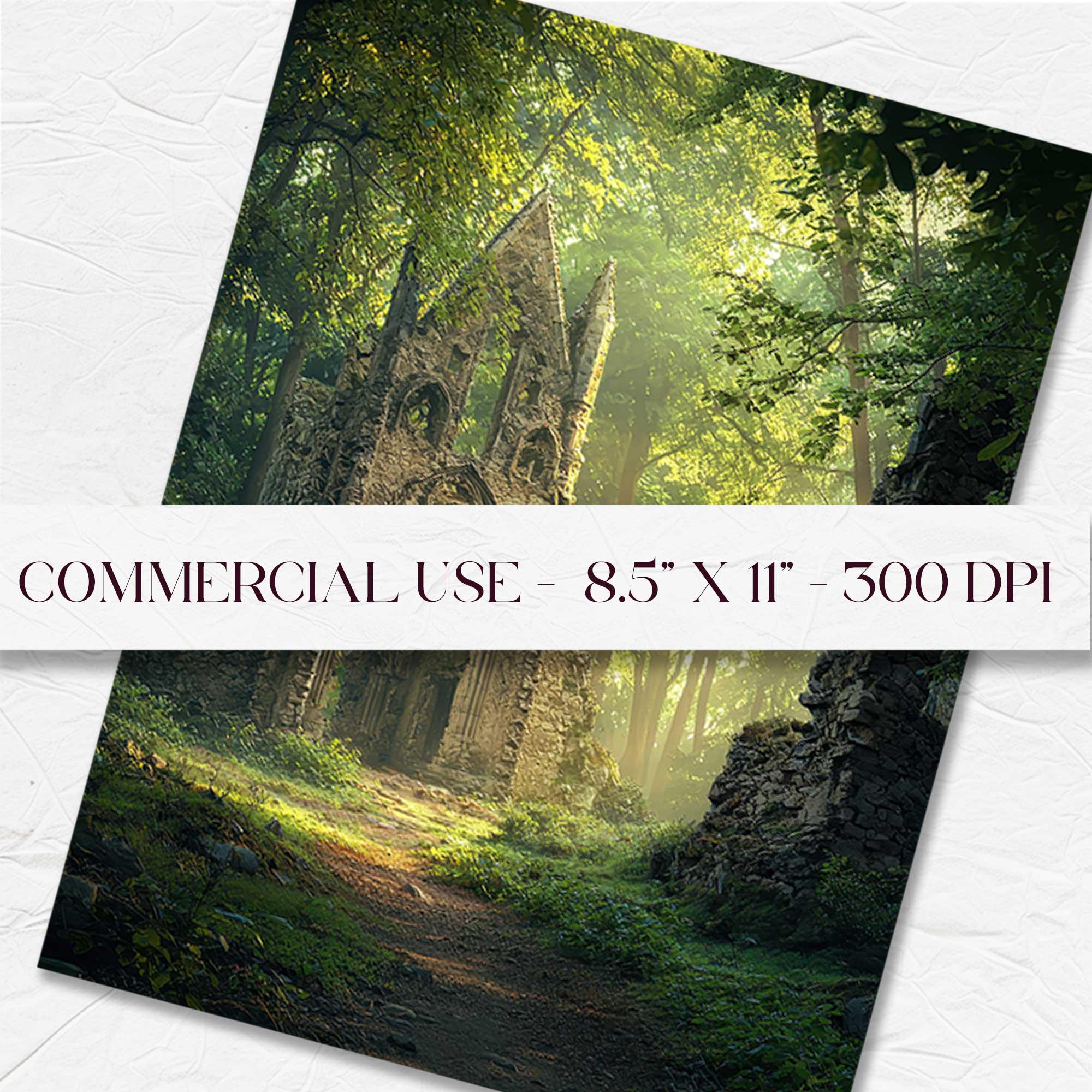 Castle Ruins Digital Backdrop, Fantasy Medieval Ruins Background ...
