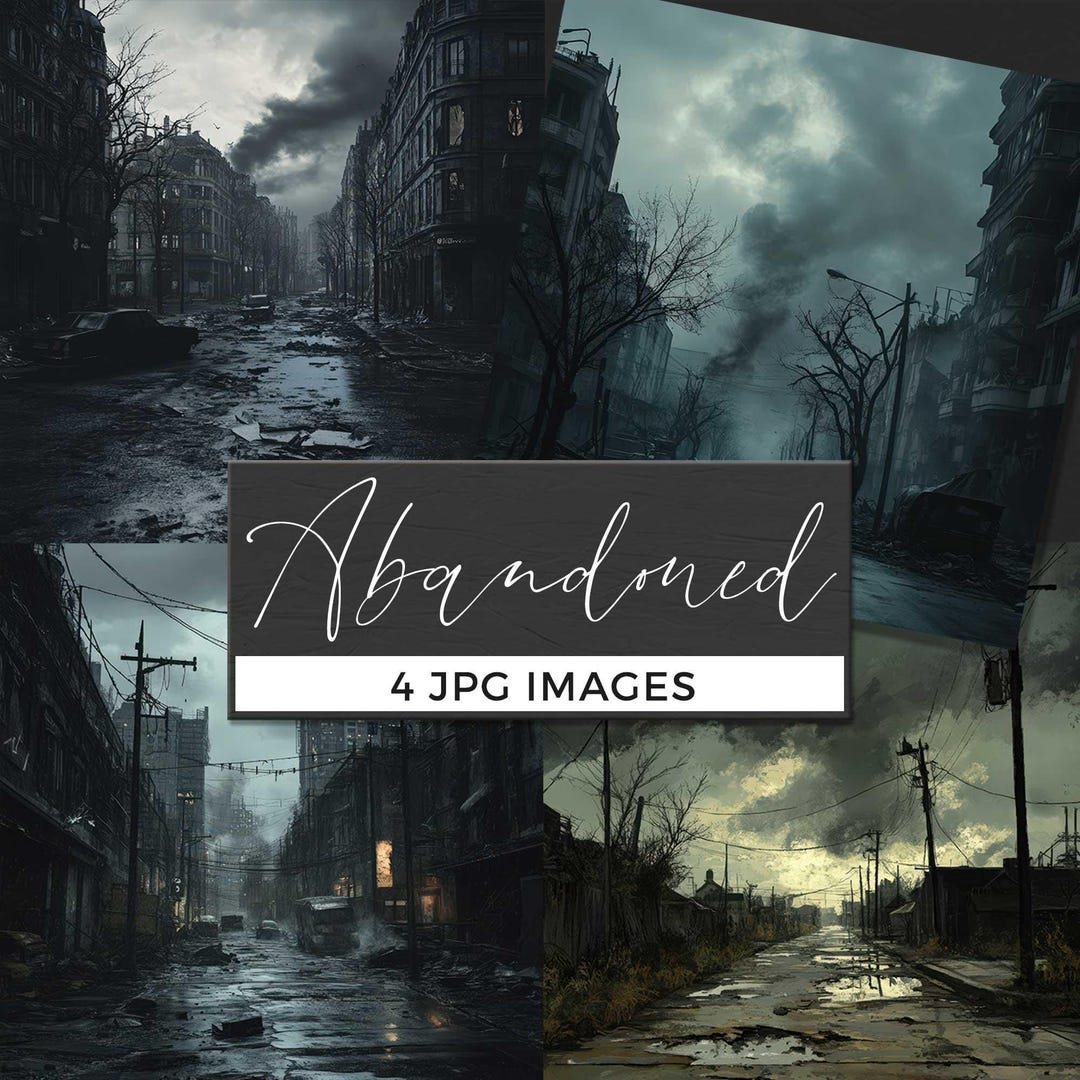 Moody Street Scene Digital Backdrop, Atmospheric Art Design, Apocalypse ...