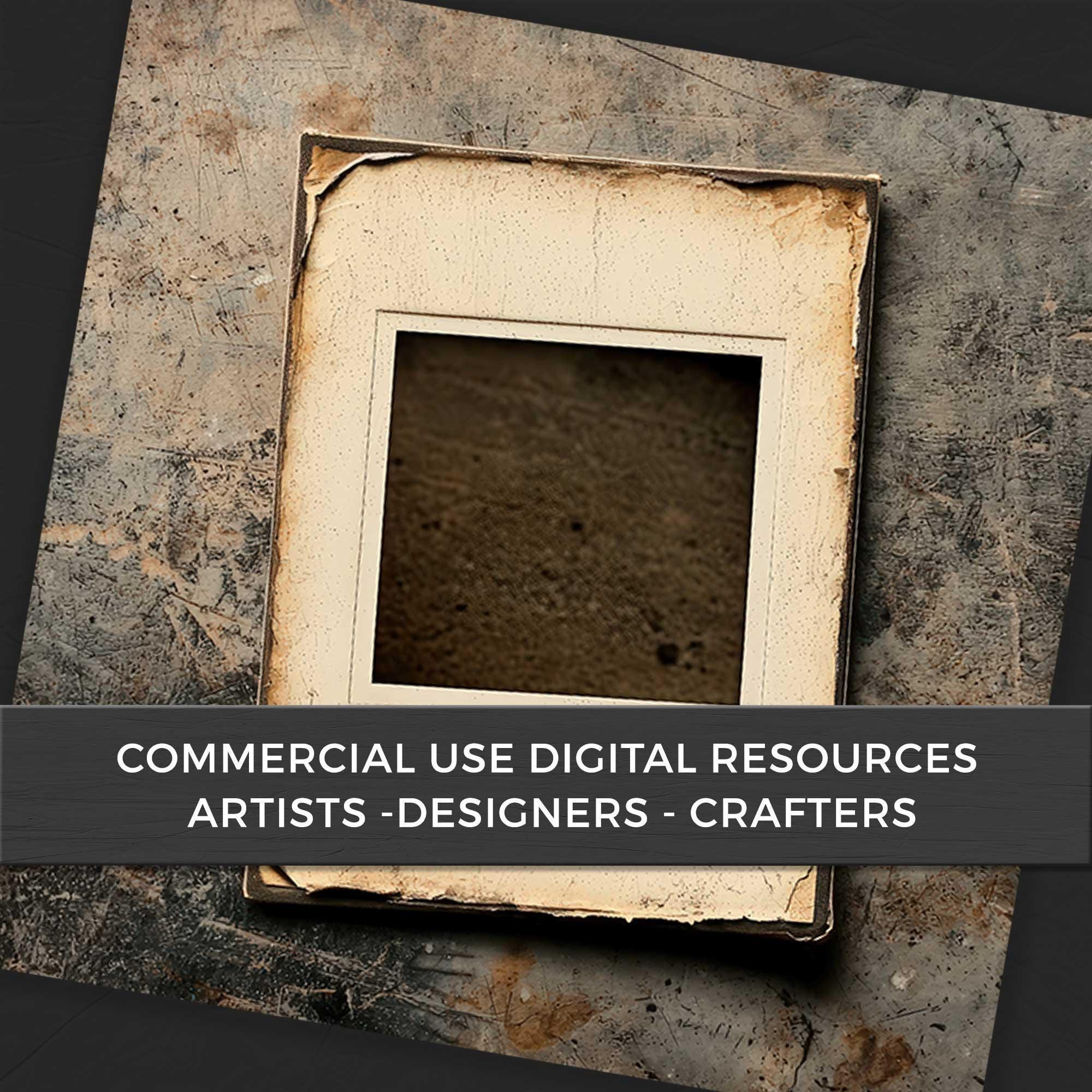 Vintage Grunge Frame Digital Background, Aesthetic Blank Photo Frame ...