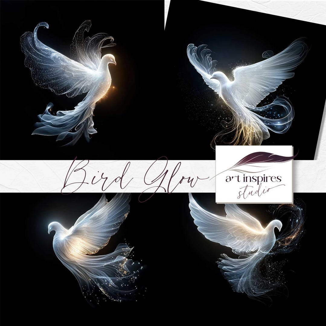 Celestial Dove Digital Art Background, Glowing Spirit Bird Scene ...