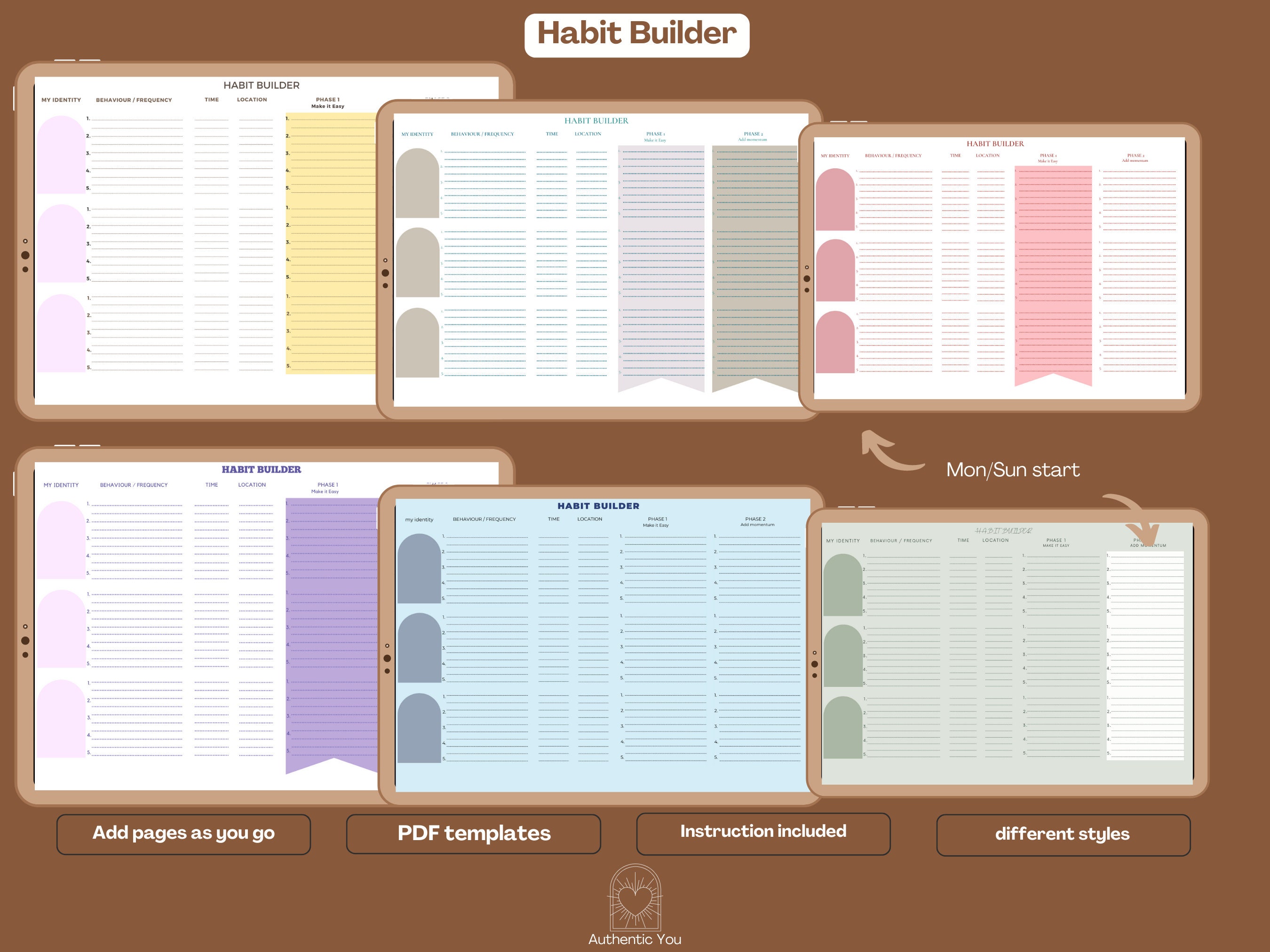 Habit Builder & Tracker Highly Effective Planner by Authentic You iPad ...
