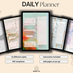 Undated Yearly Digital Planner by Authentic You iPad Planner for ...
