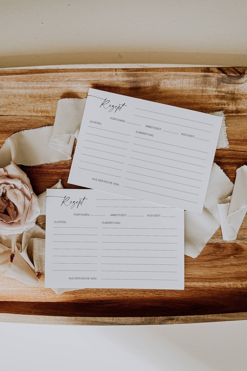 Recipe Card Template, JGA Recipe Template, Minimalist Printable JGA ...