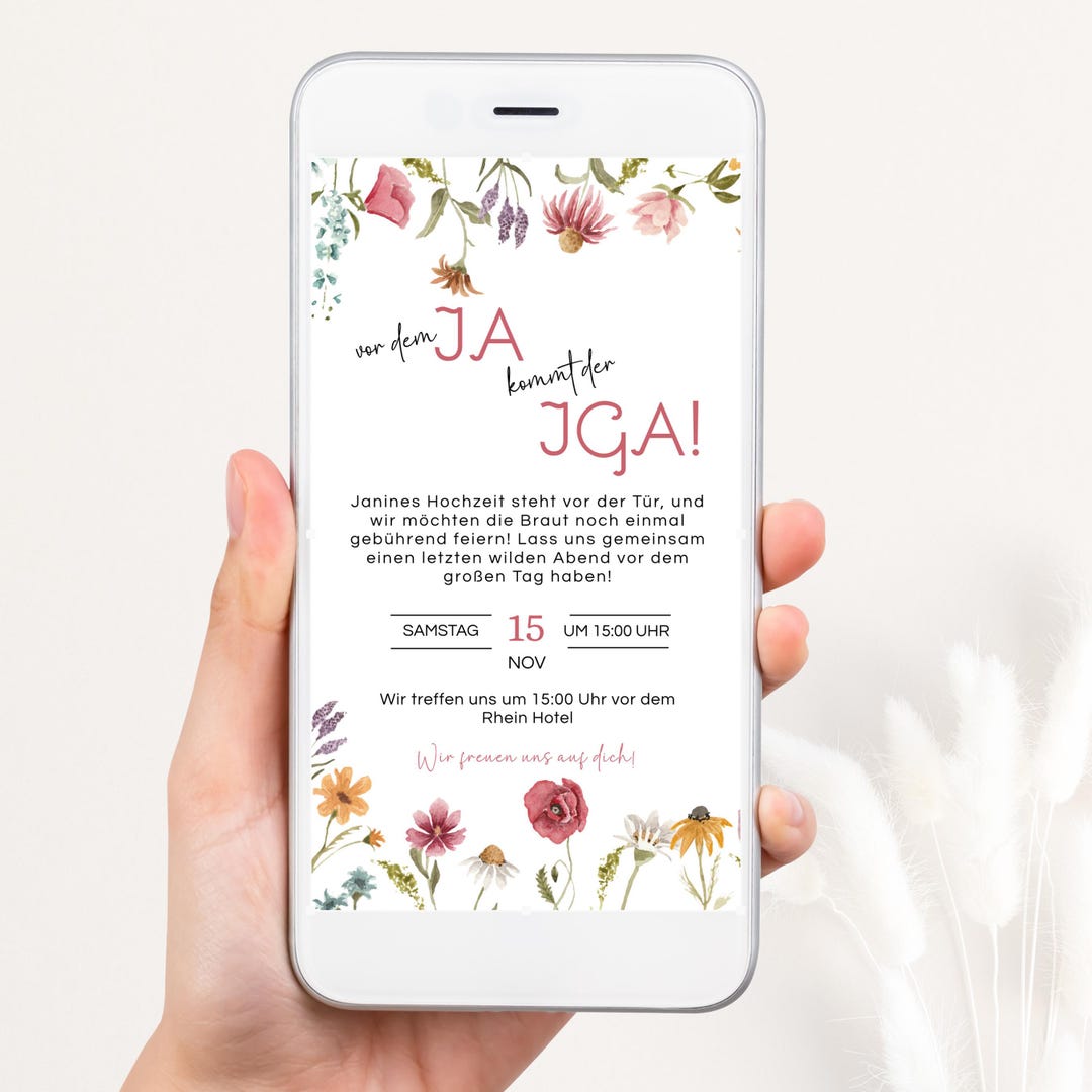 JGA Invitation Template, Pink JGA Invitation Template, Whatsapp ...