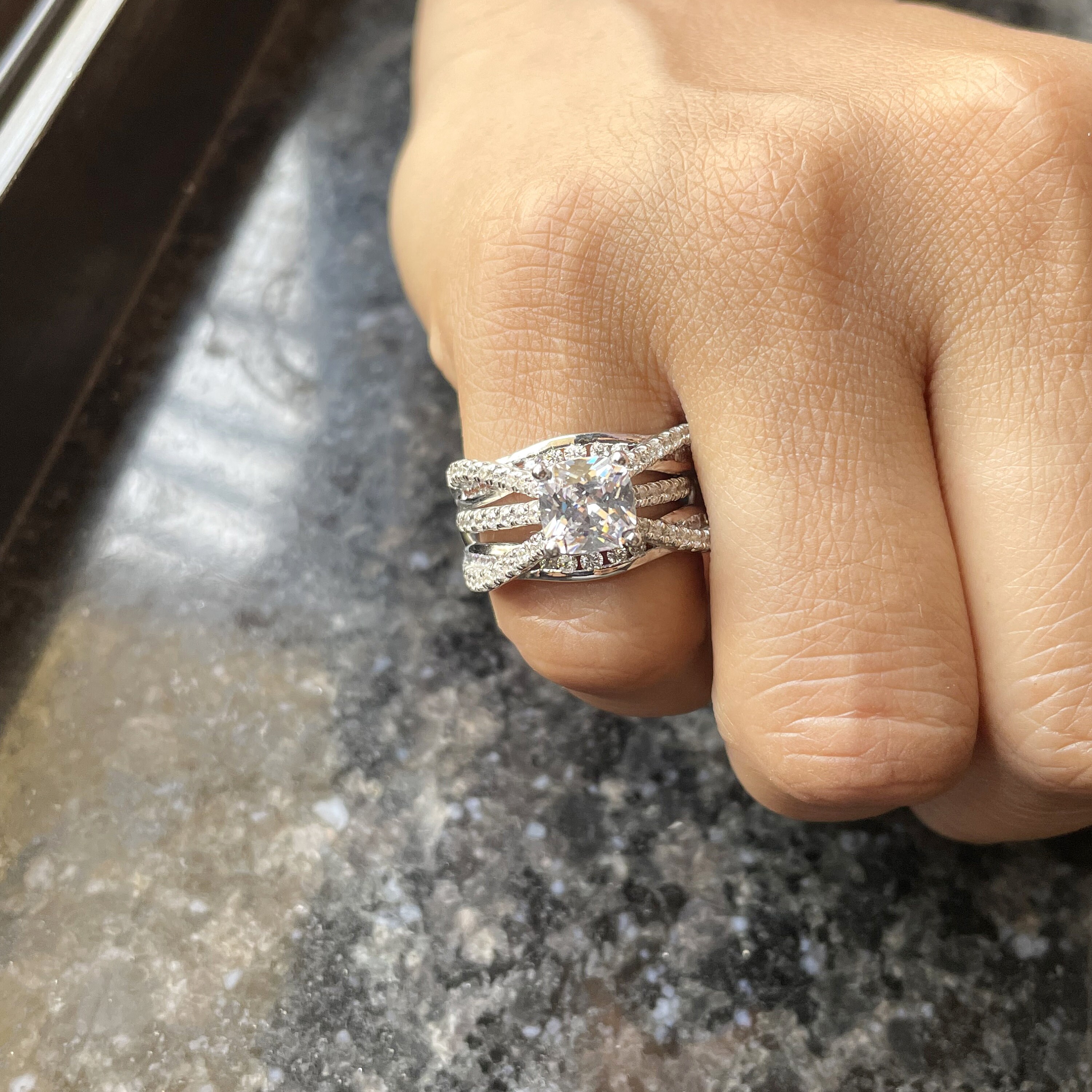 Enhancer Guard, Diamond Enhancer Ring Euard, 14K Gold Finihs Wedding ...