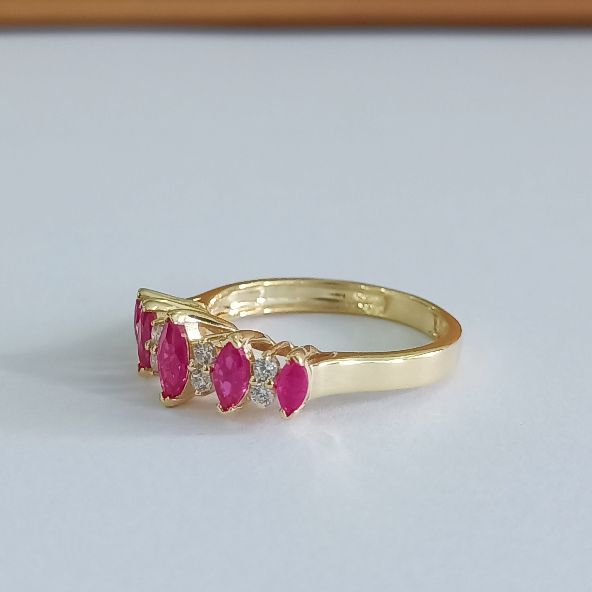 Marquise Ruby & Diamond Ring Diamond Ring Rings for Women - Etsy