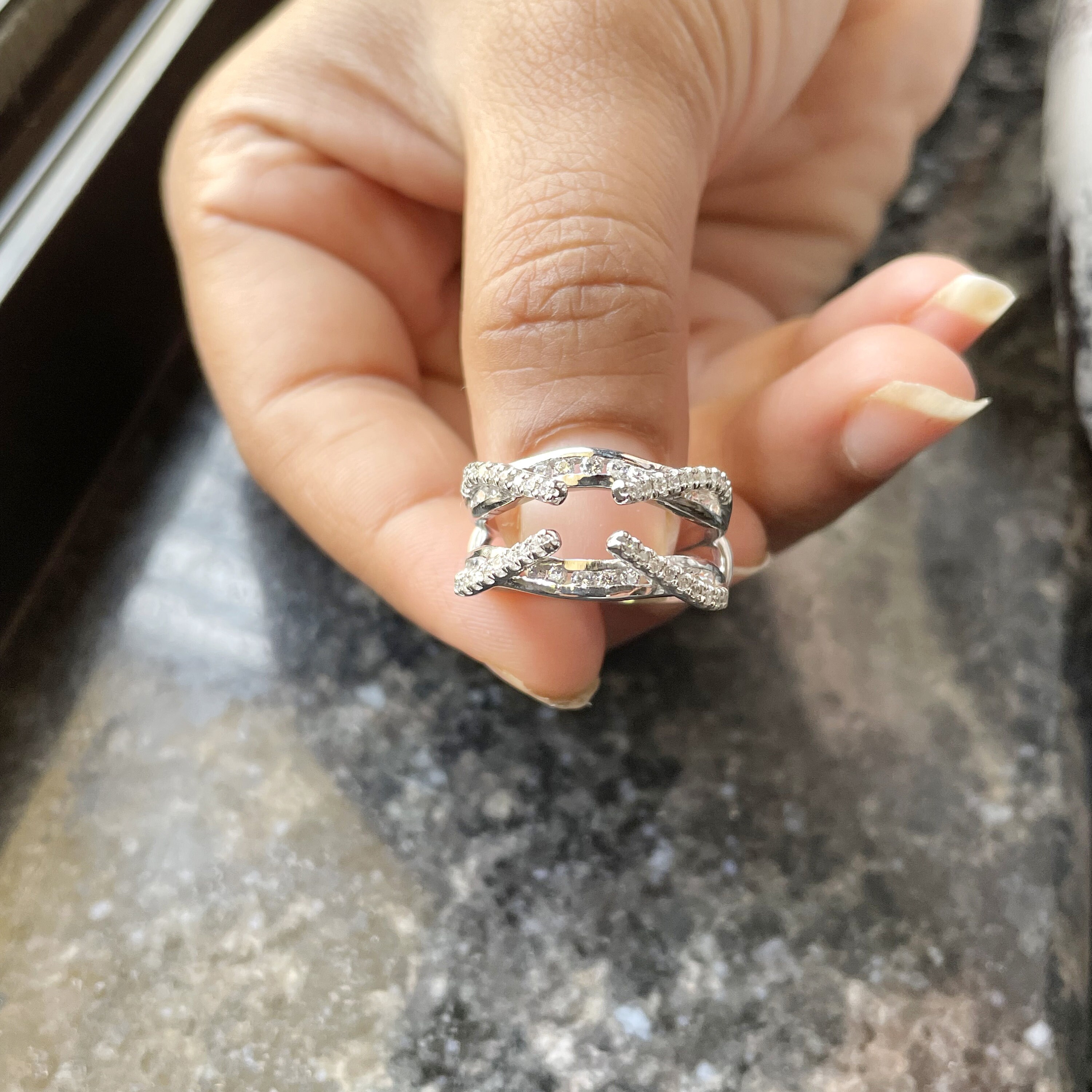 Enhancer Guard, Diamond Enhancer Ring Euard, 14K Gold Finihs Wedding ...