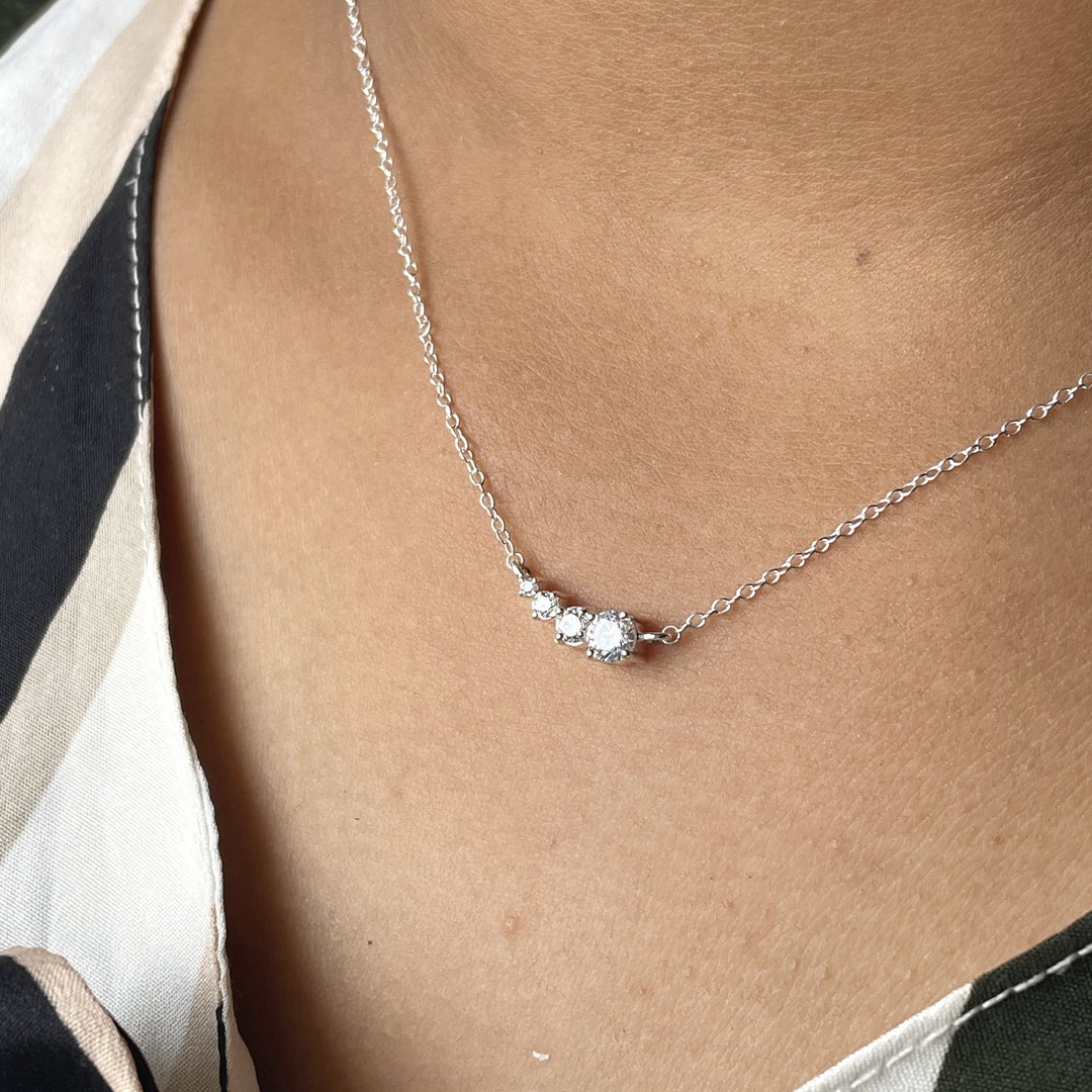 Diamond Journey Necklace, Journey Necklace, Diamond Journey Pendant,14k ...