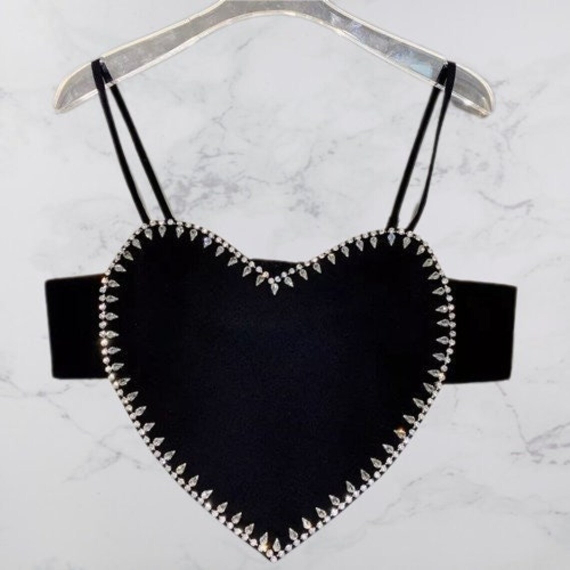 2023 Embellished Heart Shaped Top Crop Top Trendy Top - Etsy