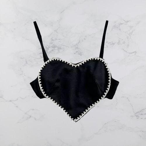 2023 Embellished Heart Shaped Top Crop Top Trendy Top - Etsy