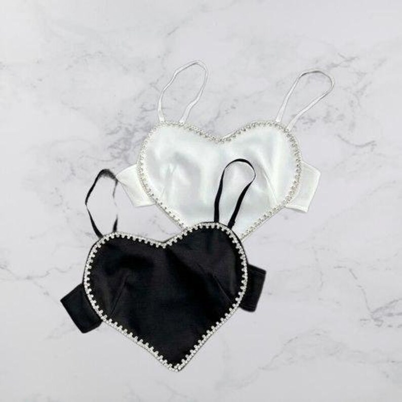 2023 Embellished Heart Shaped Top Crop Top Trendy Top - Etsy