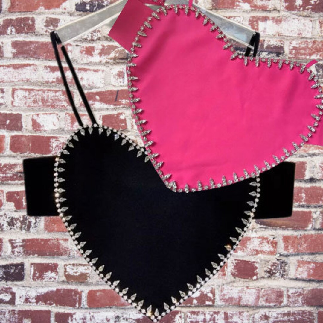 Crystal Heart Top Embellished Heart Shaped Top Crop Top - Etsy Canada