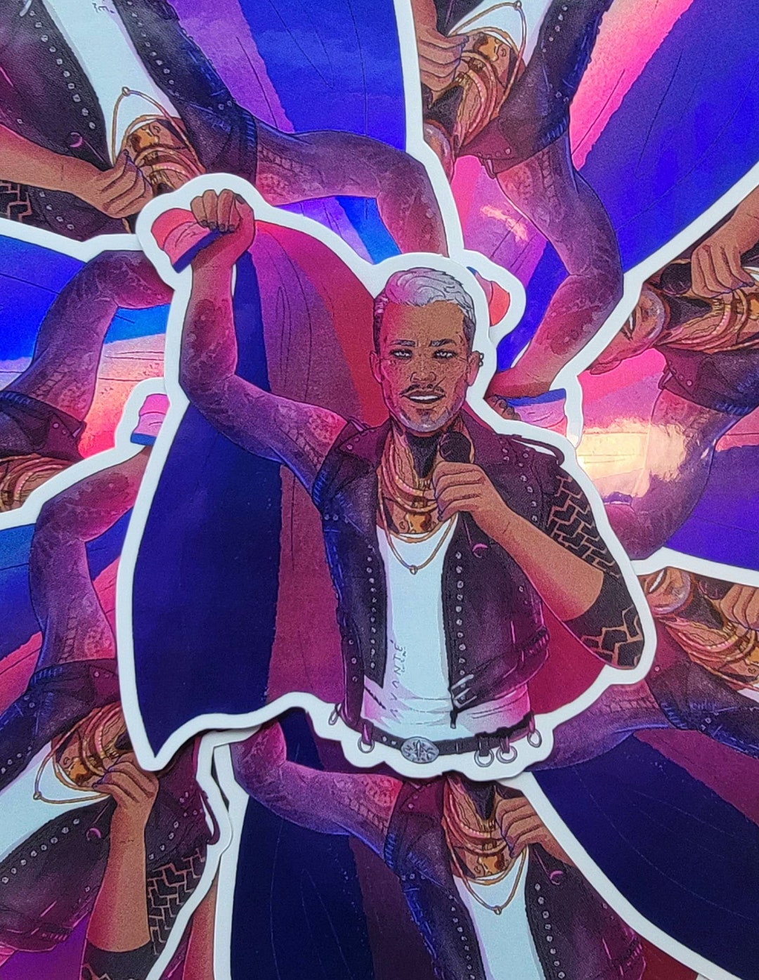 3'' Sticker Inspired by Cyberpunk Kerry Holo Vinyl - Bisexual Flag - Etsy