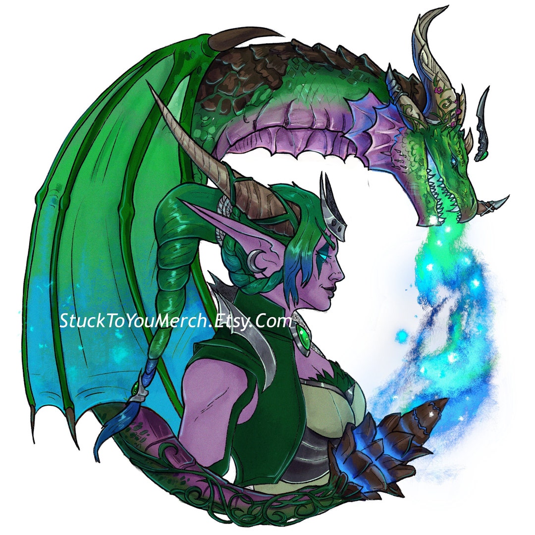 Warcraft Inspired Ysera Sticker 3" Holographic Sticker of Dragon Aspect ...