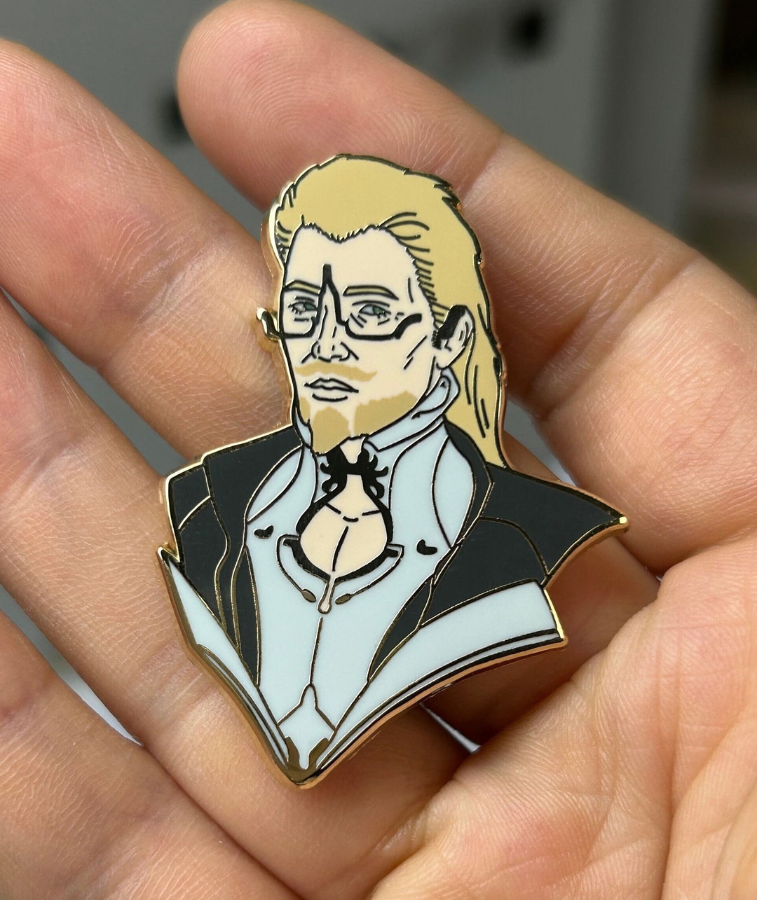 Warframe Inspired Loid Hard Enamel Enamel Pin, 1.75" Double Post, Gold ...