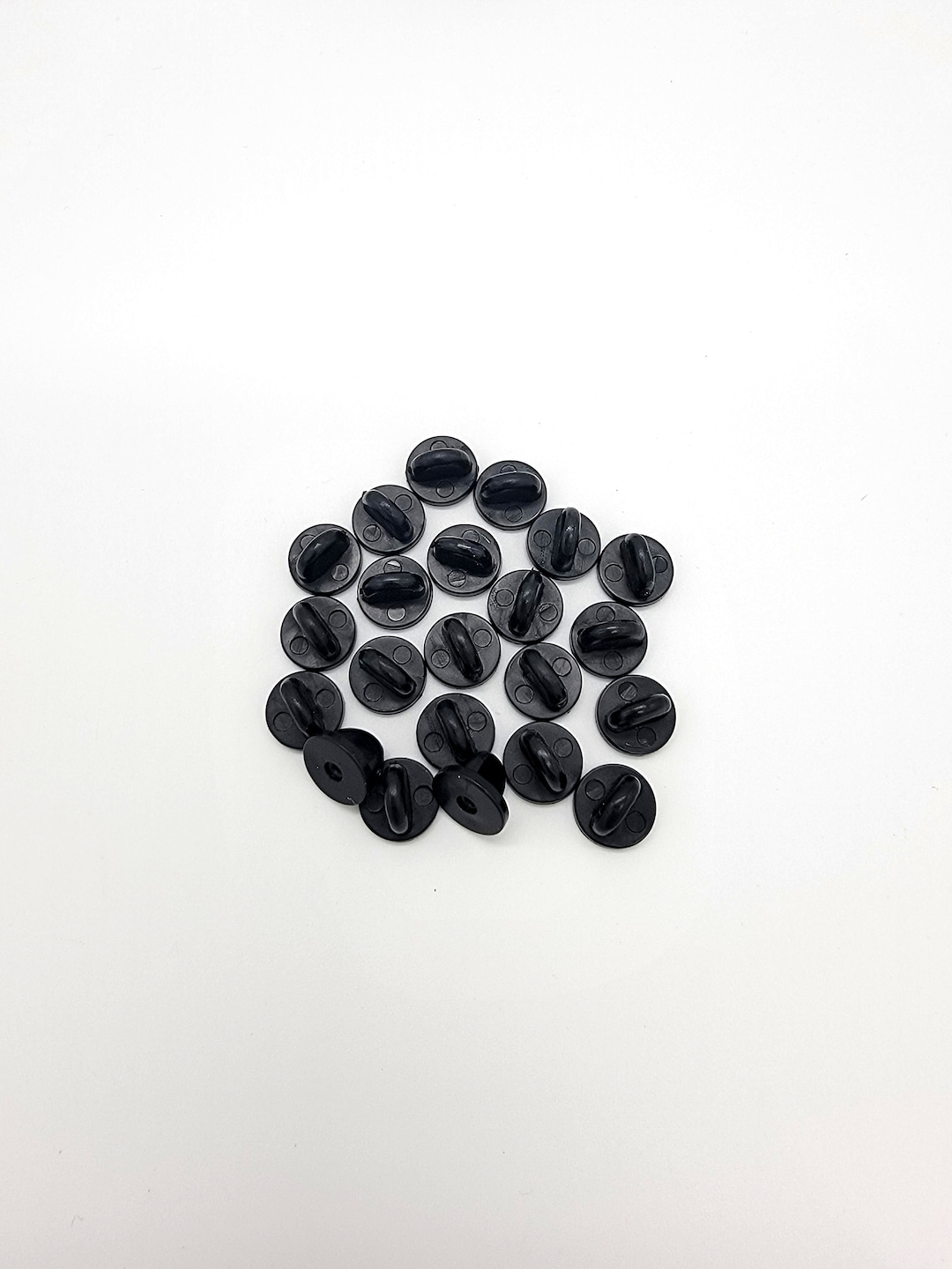 Black Rubber Pin Backs - Pack of 5, 10 or 20 - Black Rubber Clasps for ...