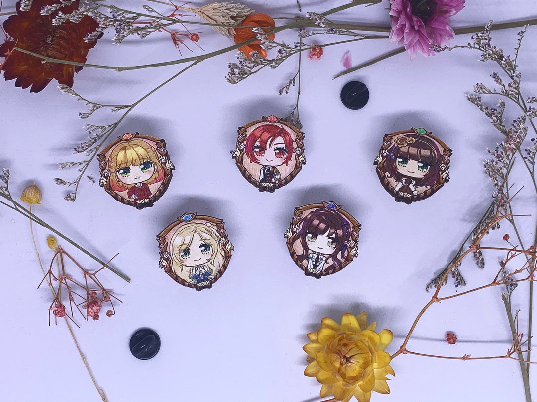 Otome Girls Wooden Pins Piofiore, Code Realize, Even If Tempest, Collarxmalice & Bustafellows - Etsy