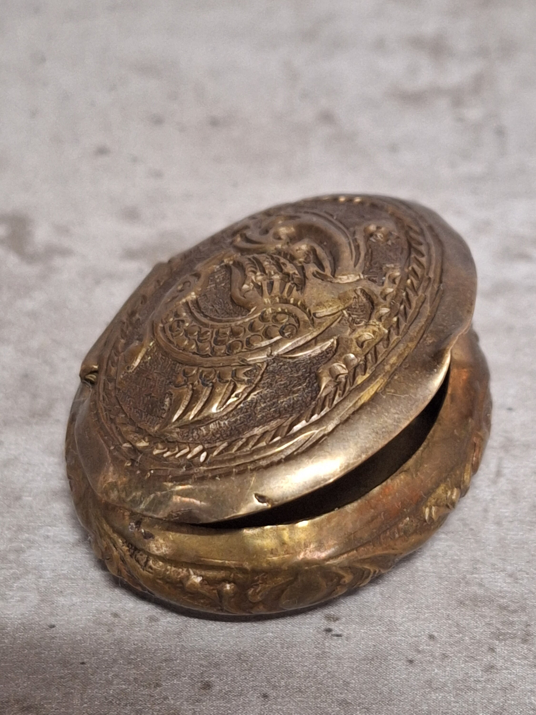 Pill Box With Mythical Creature phoenix on Lid - Etsy