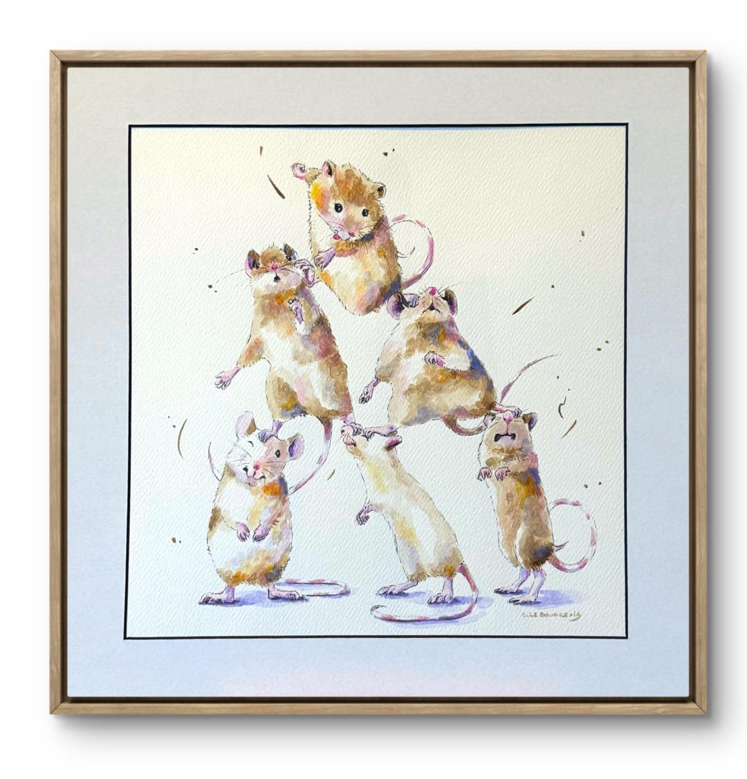 Mouse Pyramid Original Painting, 30cmx30cm Whimsical Art - Etsy