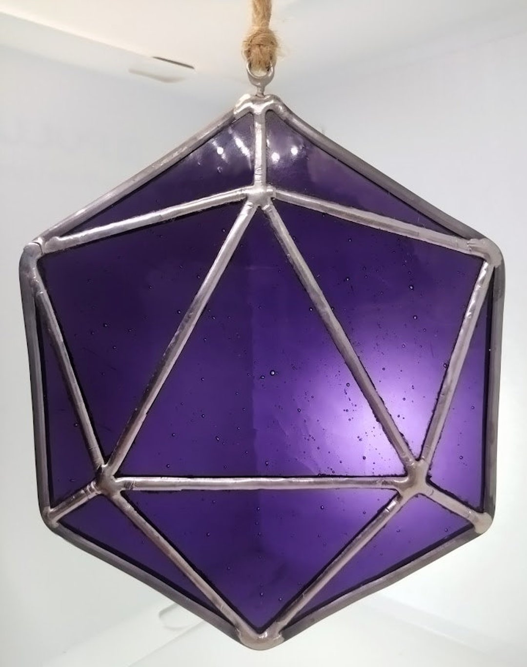 D20 Stained Glass Suncatcher - Many Colors Possible! - Etsy