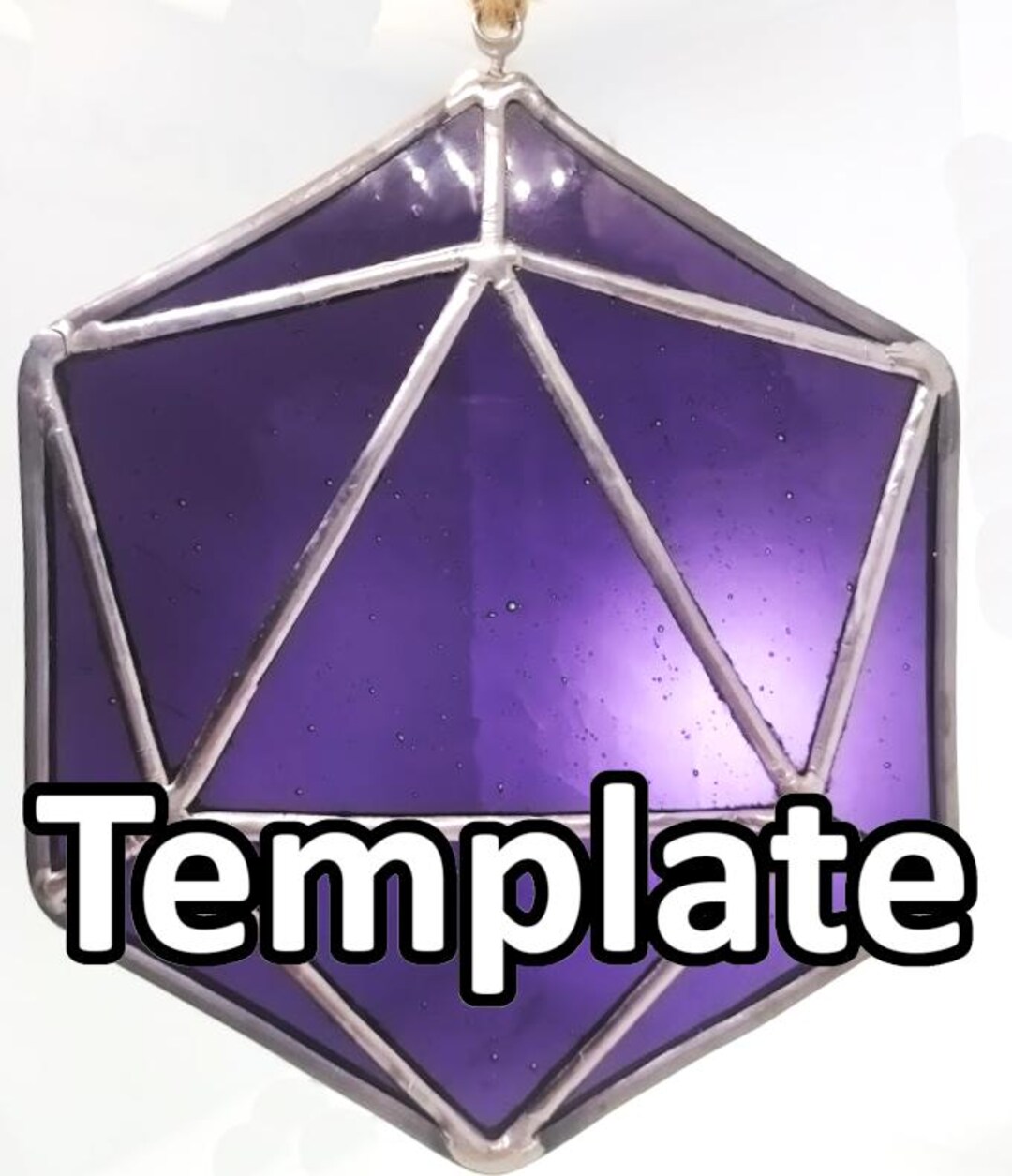 D20 Stained Glass Template – Digital RPG Dice Pattern for DIY Crafts - Etsy