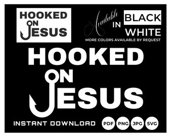 Hooked on Jesus Svg - Etsy