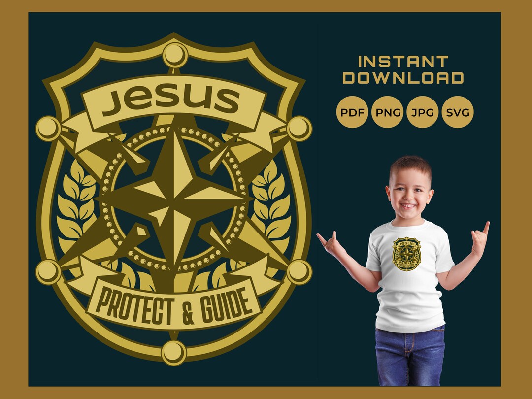 Instant Digital Download Kids Jesus Police Badge SVG File - Etsy
