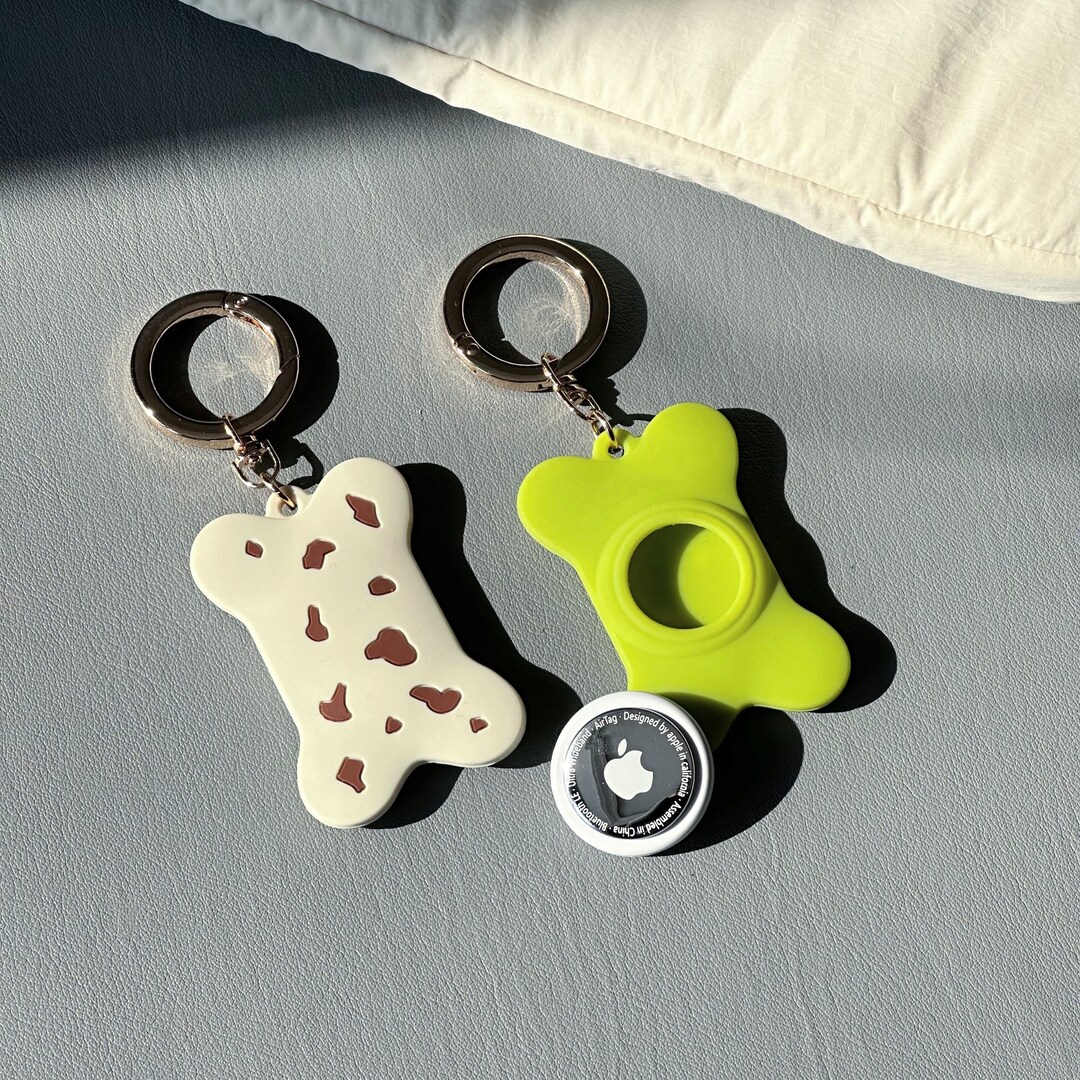 Personalized Bone Shape AirTag Holder Donut Key Chain Air Tag Key Chain ...