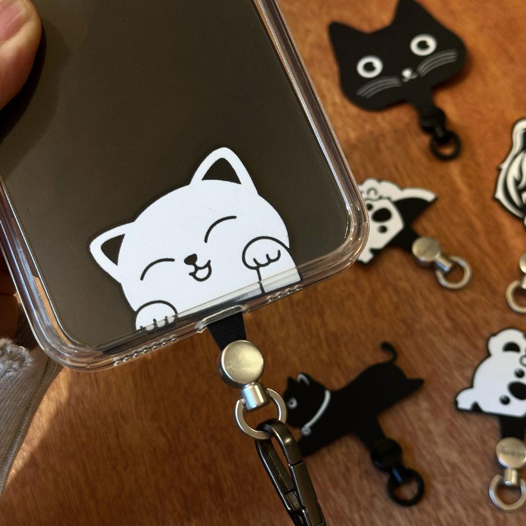 Cute Animal Phone Connector Tab – 360 Rotating Adapter for Carry Straps ...