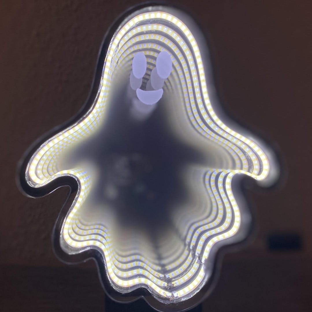 Illuminated Ghost Infinity Mirror – Personalized LED Acrylic Glass ...