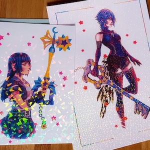 Kingdom Hearts - Holographic Art Print - Skuld With Keyblade (KH Union ...