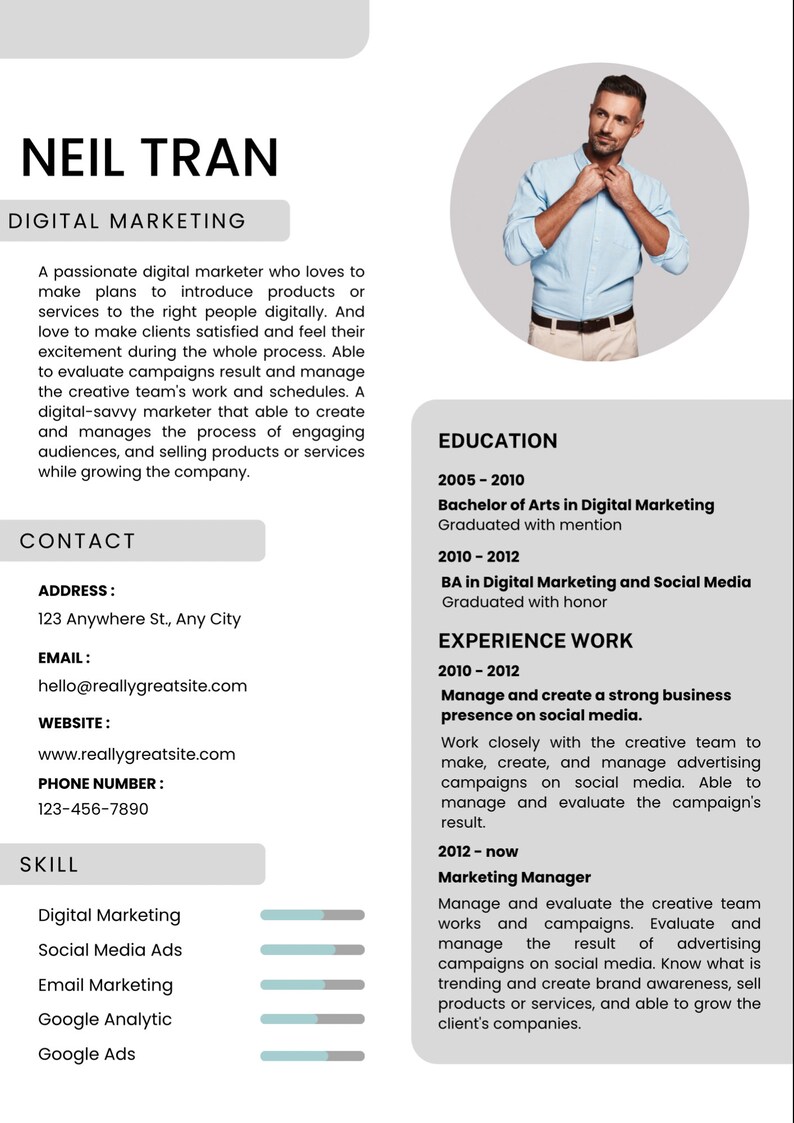 Resume/cv - Etsy