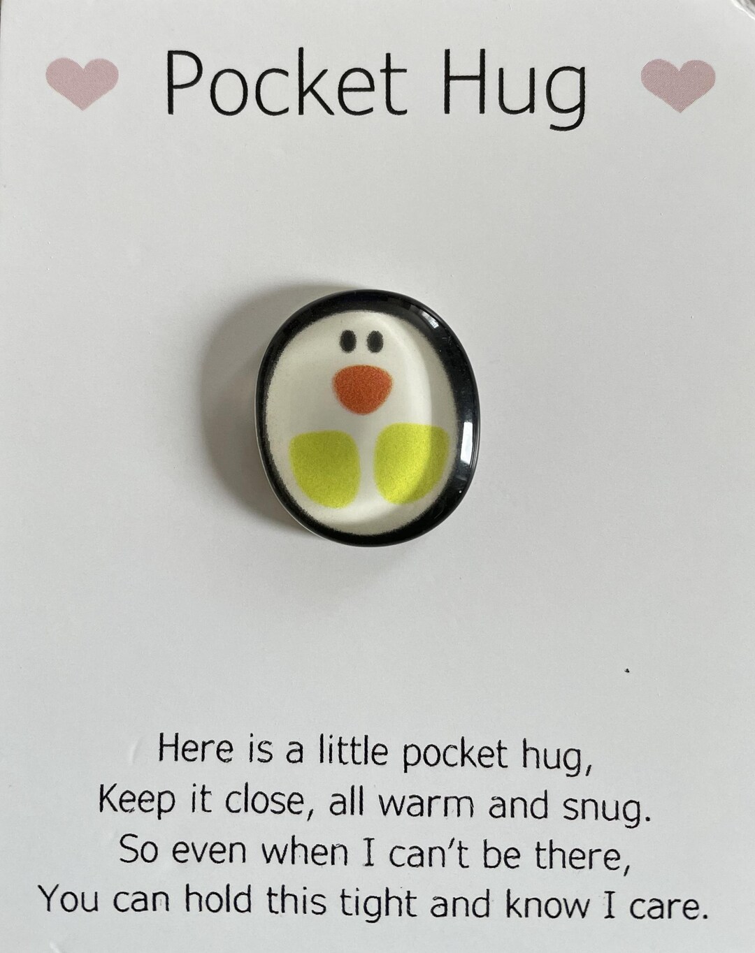 Glass Penguin Pocket Hug Long Distance Letterbox Hug With Sentiment ...