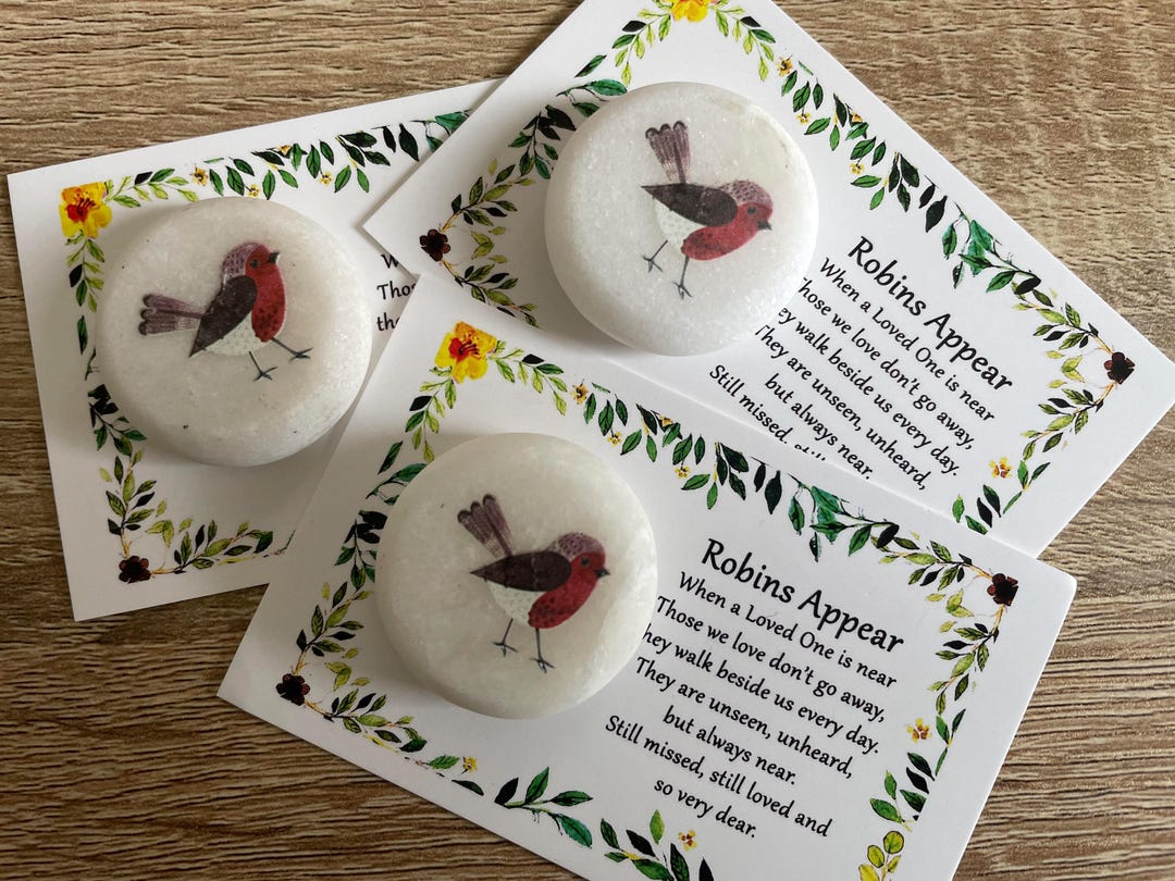 Pocket Robin White Marble Worry Stone Pocket Hug Robins Appear When ...