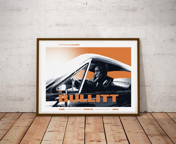 Bullitt Steve Mcqueen Retro Classic Artwork Alternative Movie - Etsy